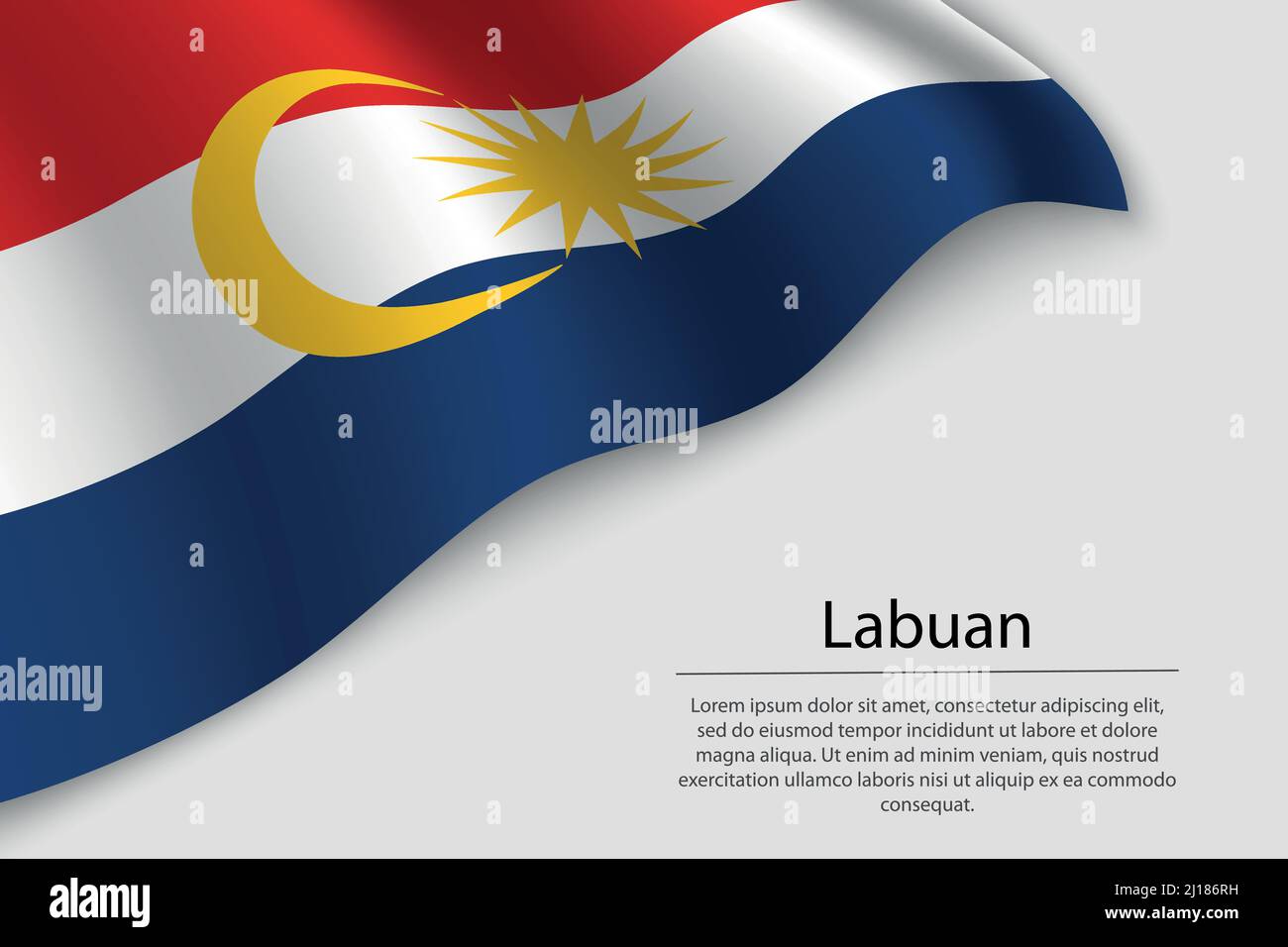 Wave flag of Labuan is a region of Malaysia. Banner or ribbon vector ...