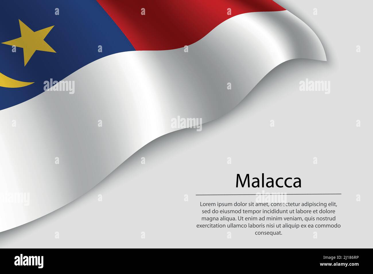 Wave flag of Malacca is a region of Malaysia. Banner or ribbon vector template Stock Vector ...