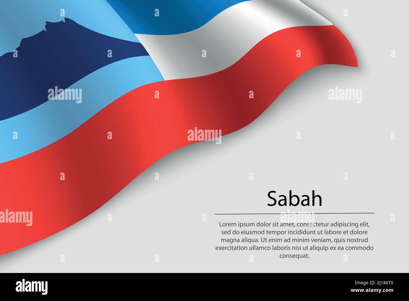 Wave flag of Sabah is a region of Malaysia. Banner or ribbon vector template Stock Vector Image ...