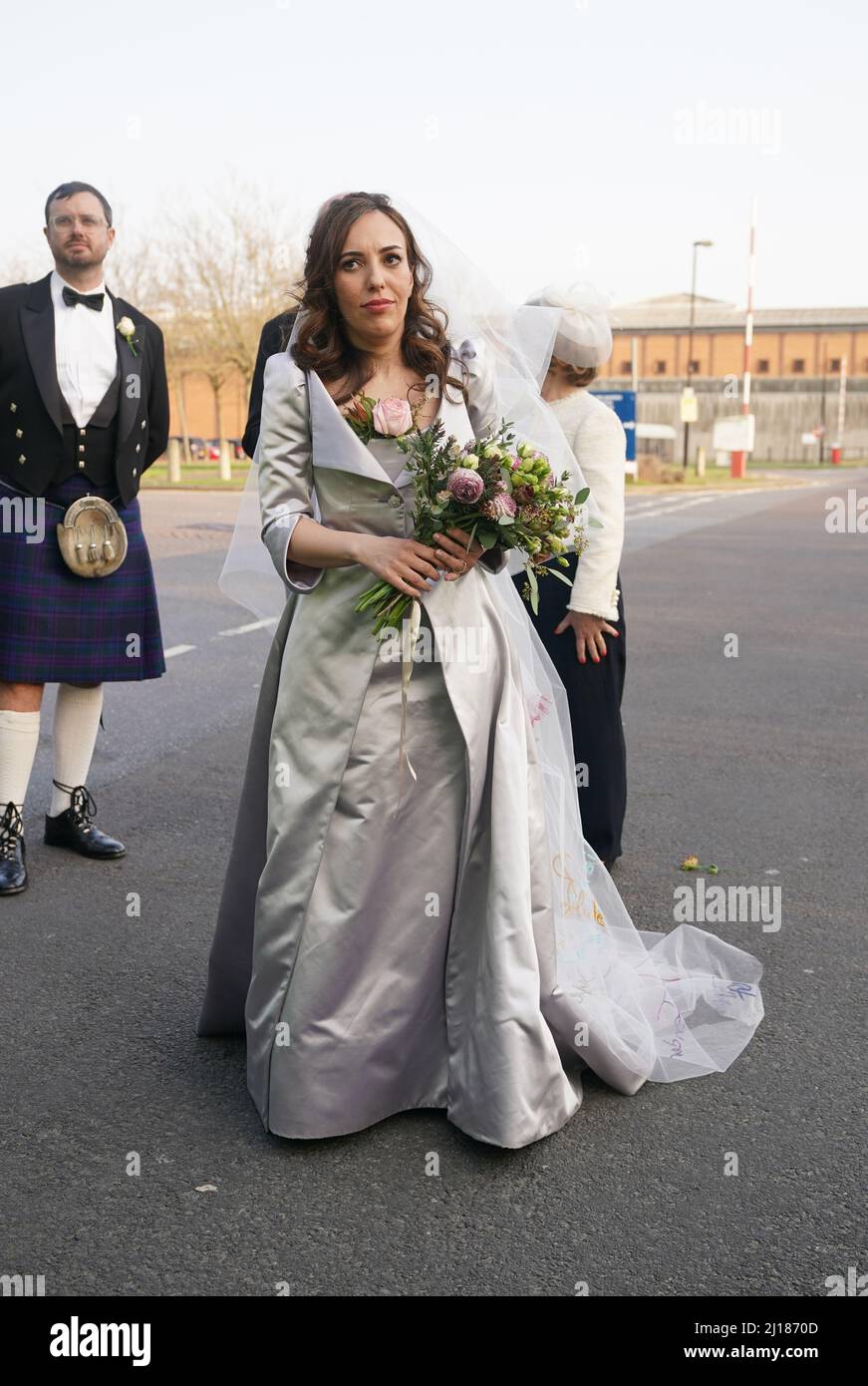 Stella Moris outside HMP Belmarsh, south east London, after her wedding ...