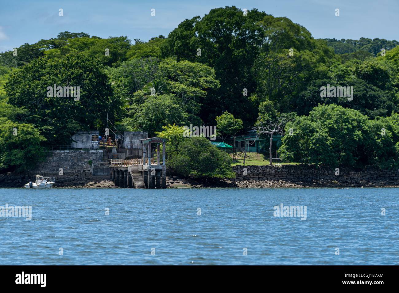 Beautiful view of the San Lucas national park Pier - Church and ruins ...