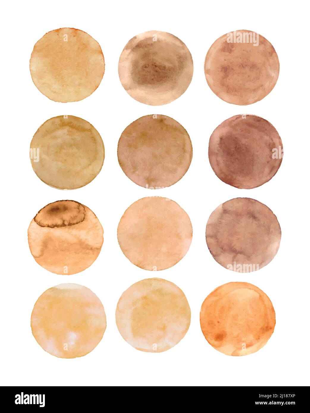 Set of watercolor blobs, isolated on white background. Hand-painted ...