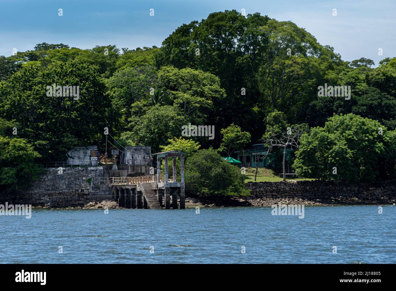Beautiful view of the San Lucas national park Pier - Church and ruins ...
