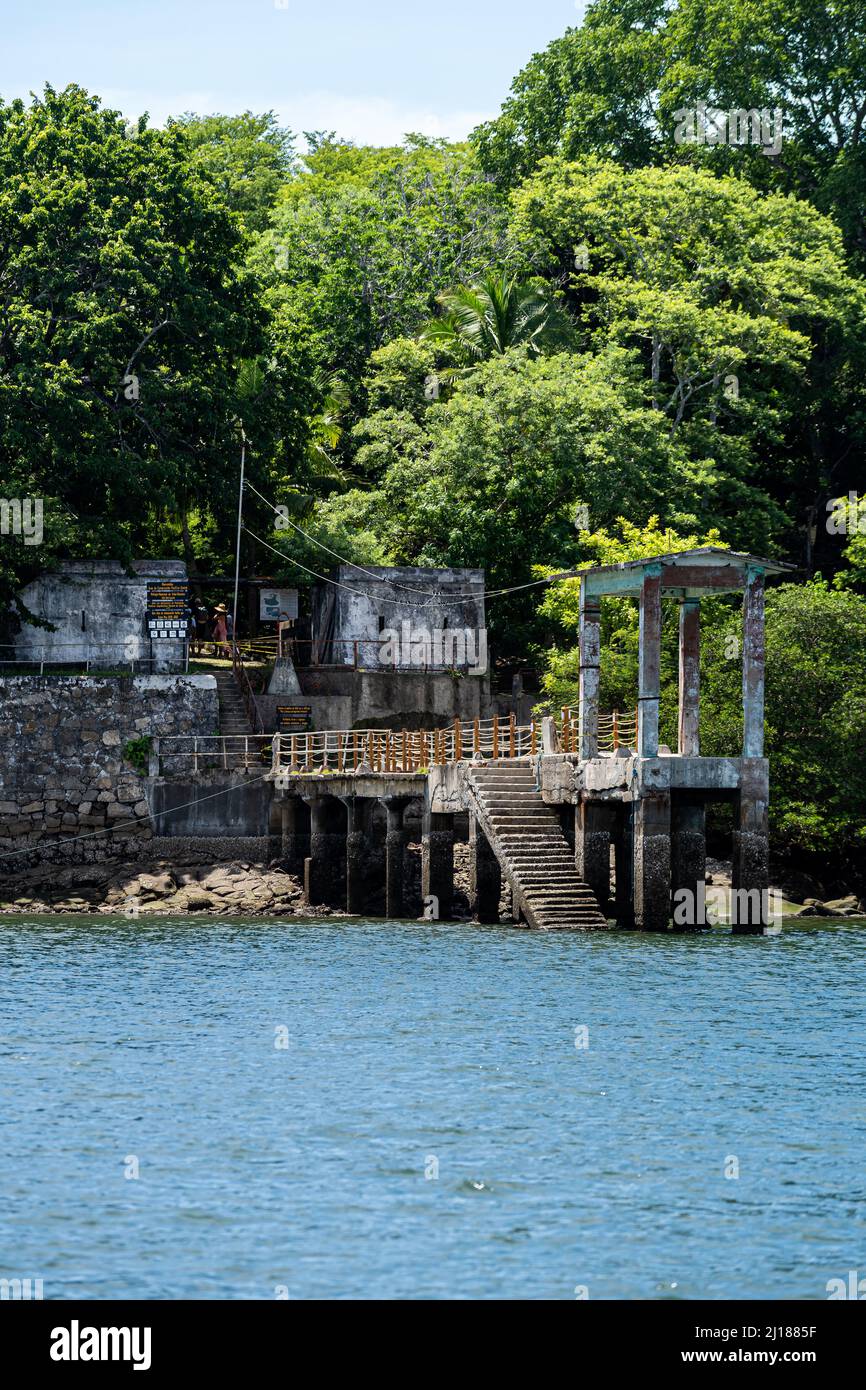 Beautiful view of the San Lucas national park Pier - Church and ruins ...