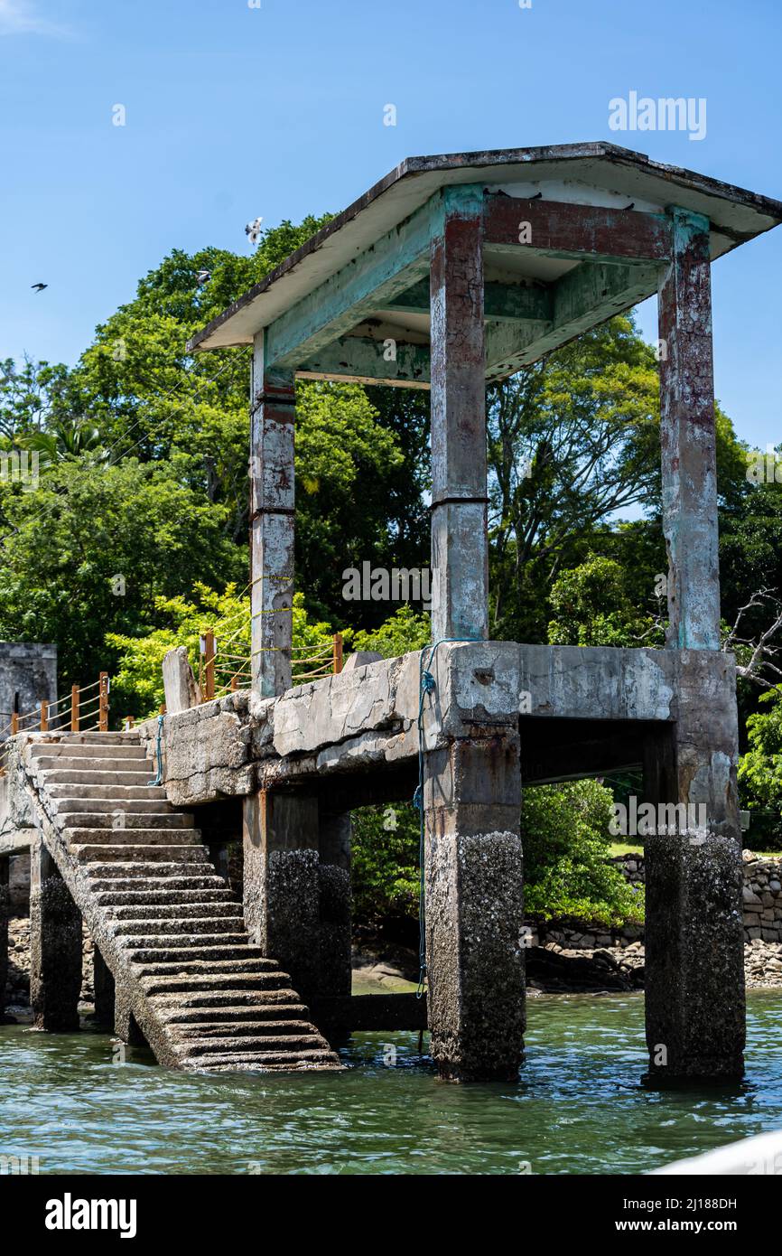 Beautiful view of the San Lucas national park Pier - Church and ruins ...