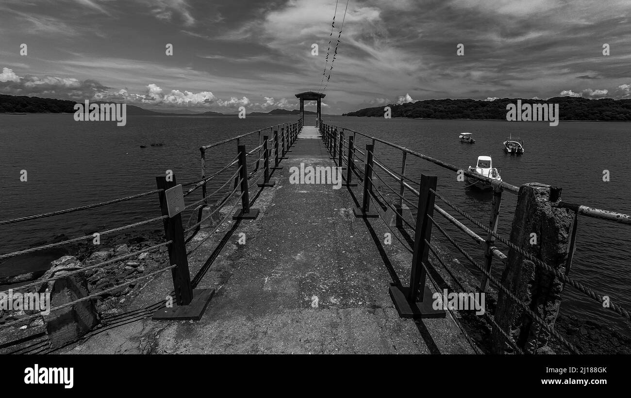 Beautiful view of the San Lucas national park Pier - Church and ruins ...