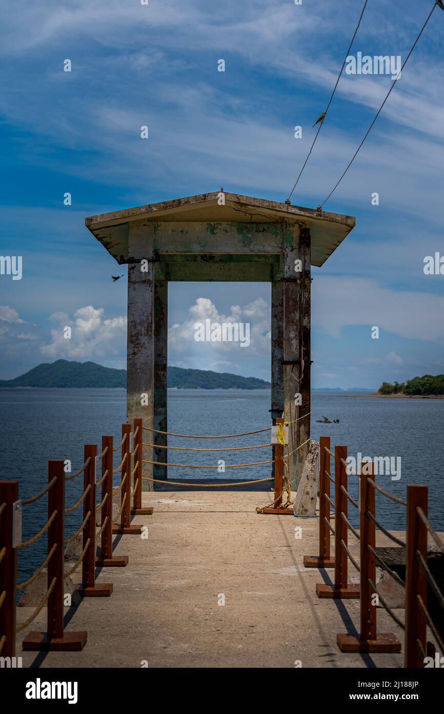 Beautiful view of the San Lucas national park Pier - Church and ruins ...