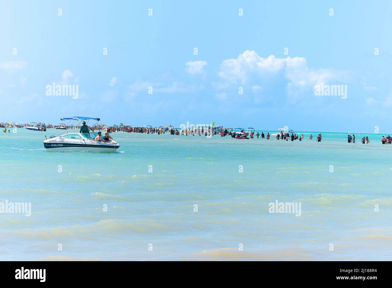 Maragogi, AL, Brazil - October 17, 2021: distant view of people walking ...