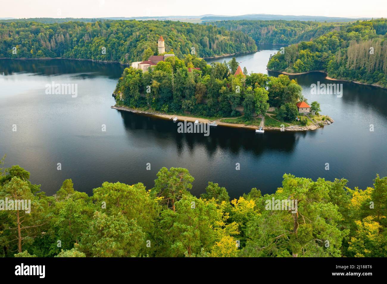 Zvikov Castle on the hill in South Bohemia region in Czech Republic ...