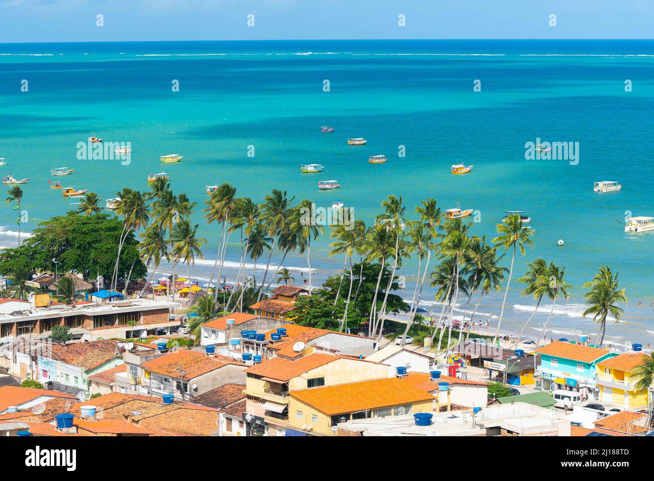 Maragogi, AL, Brazil - October 17, 2021: aerial view of the city and ...