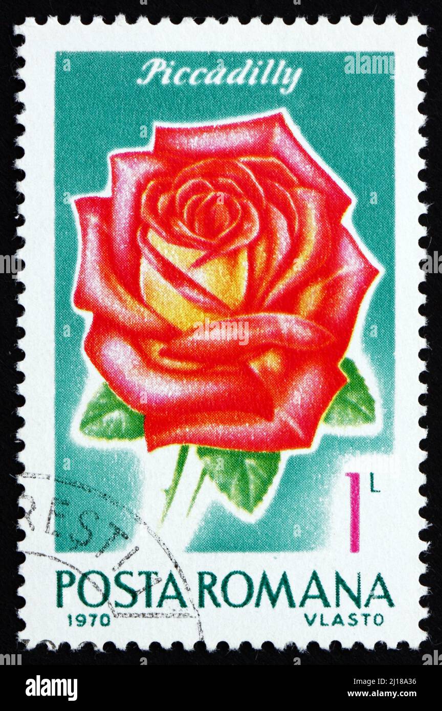 ROMANIA - CIRCA 1970: a stamp printed in the Romania shows Piccadilly ...