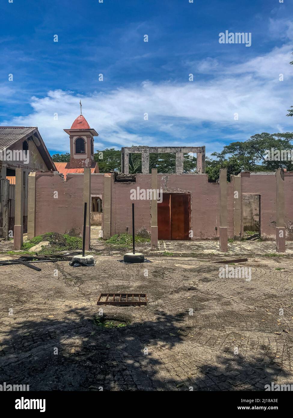 Beautiful view of the San Lucas national park Pier - Church and ruins ...