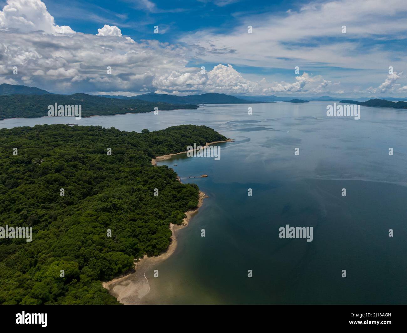 Beautiful view of the San Lucas national park Pier - Church and ruins ...