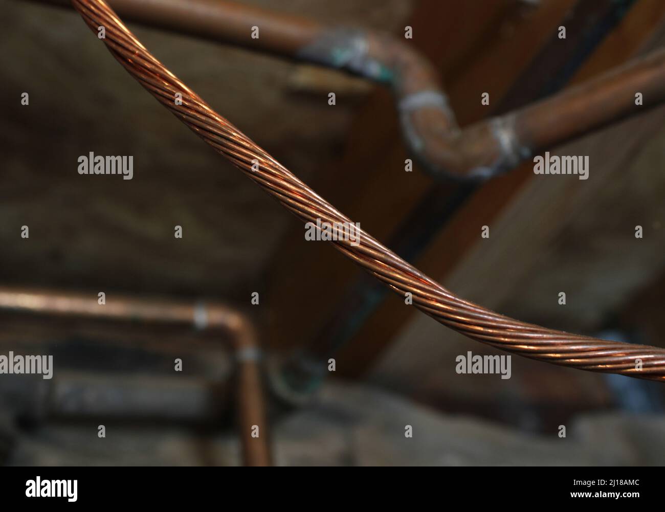Several Copper Wires Twisted into One Strand Stock Photo - Alamy