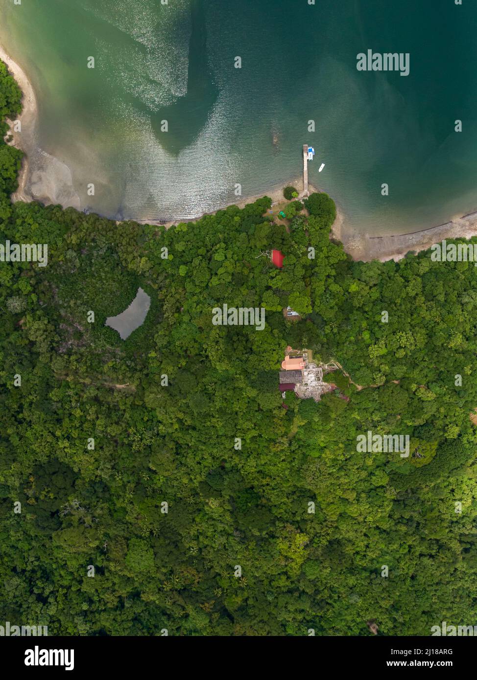 Beautiful view of the San Lucas national park Pier - Church and ruins ...
