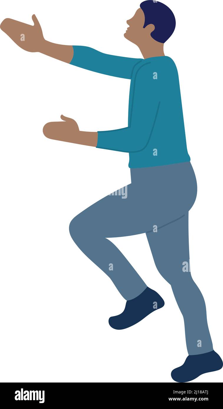 Isolated male cartoon doing an effort to push something Vector Stock ...