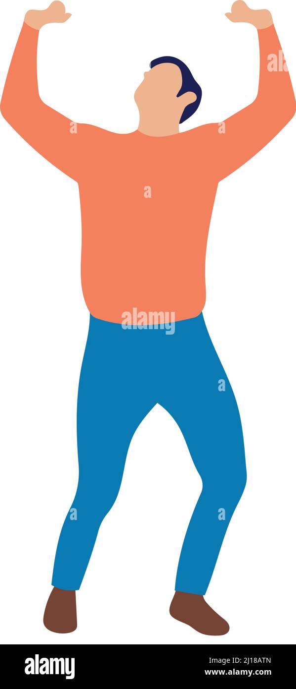 Isolated male cartoon with both arms up Vector Stock Vector Image & Art ...