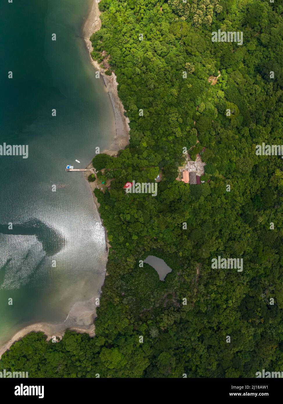 Beautiful view of the San Lucas national park Pier - Church and ruins ...