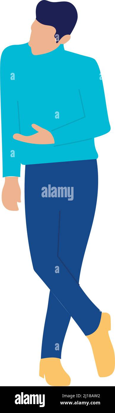 Isolated male cartoon on a relaxed position Vector Stock Vector Image ...