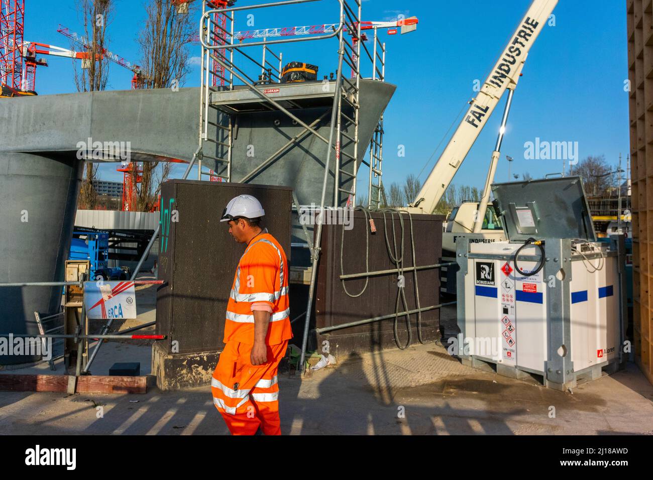 Paris, France, Men Working, Construction Site, Paris Olympics 2024 ...