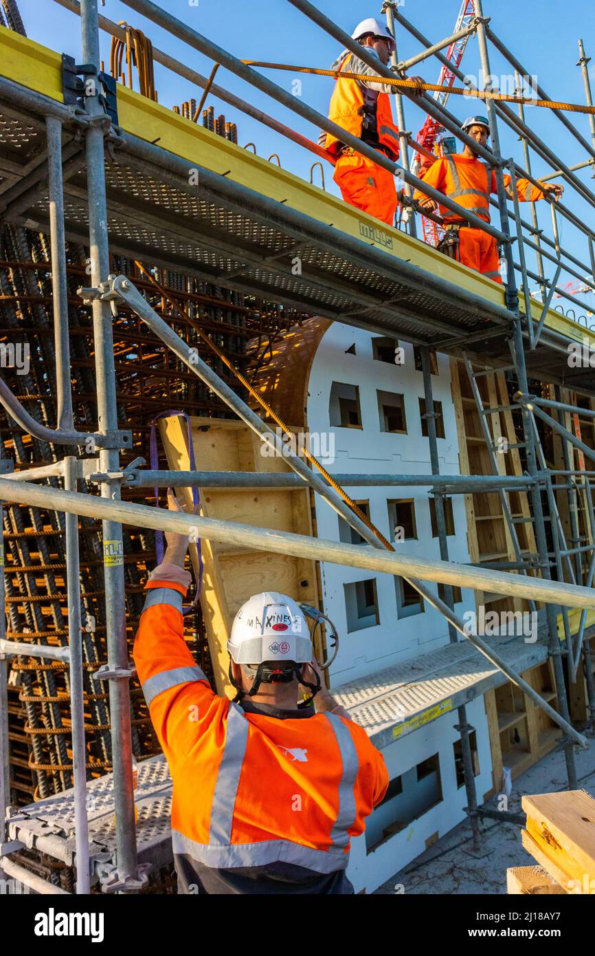 Paris, France, Construction Workers on Site, Sports Arena, "Porte de la ...