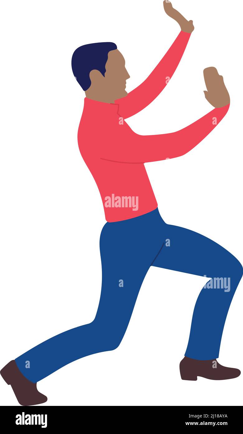 Isolated male cartoon doing an effort to push something Vector Stock ...