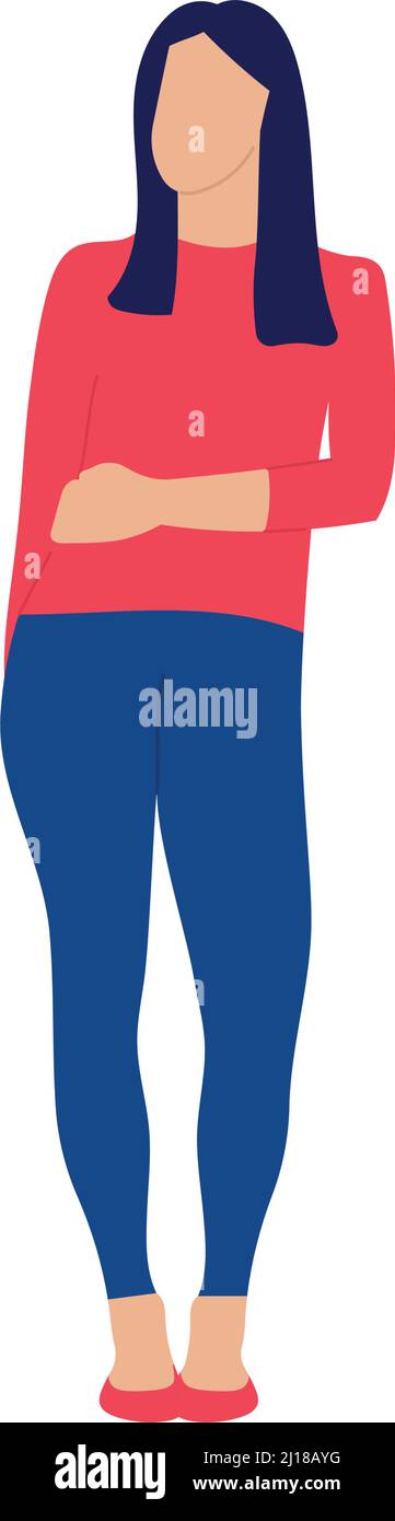 Isolated girl cartoon on a relaxed position Vector Stock Vector Image ...