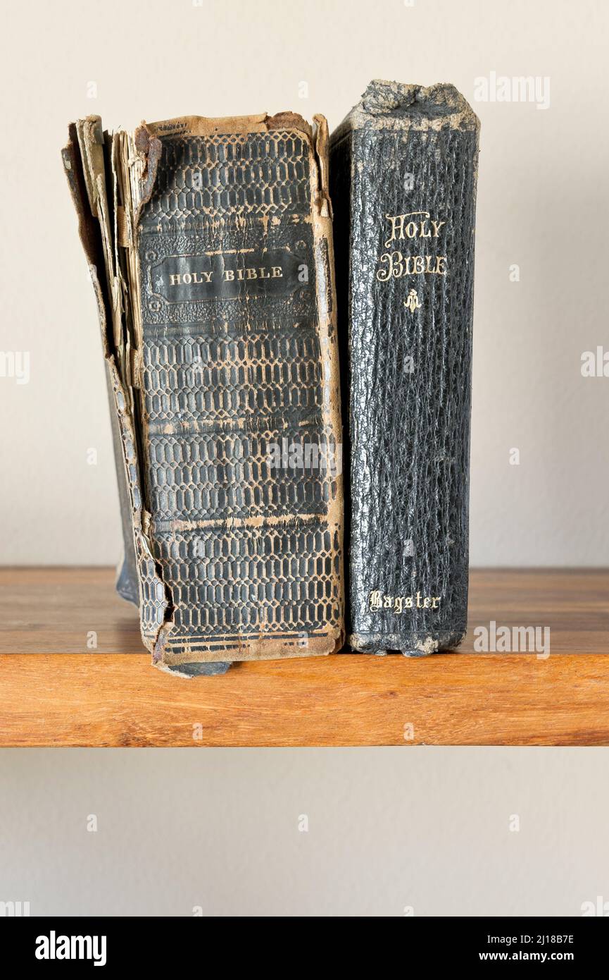 Old copies of the Holy Bible Stock Photo - Alamy