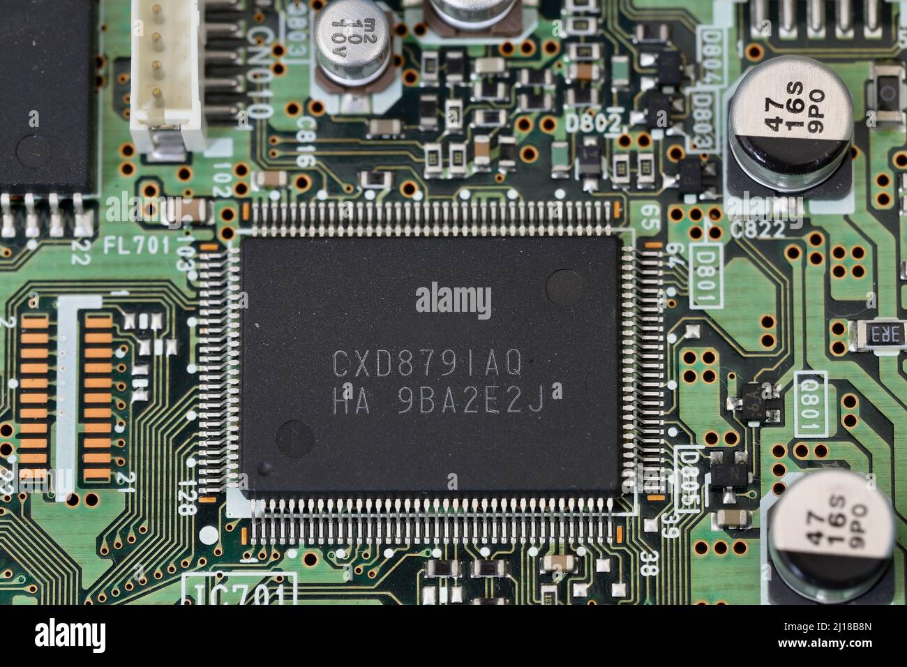printed circuit board with processor Stock Photo - Alamy