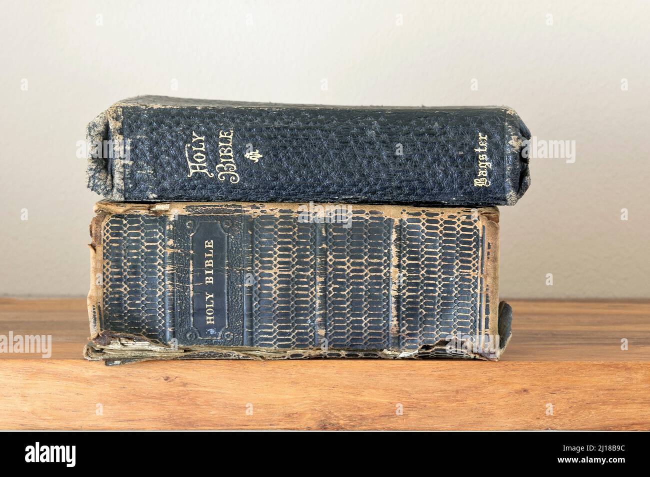 Old copies of the Holy Bible Stock Photo - Alamy