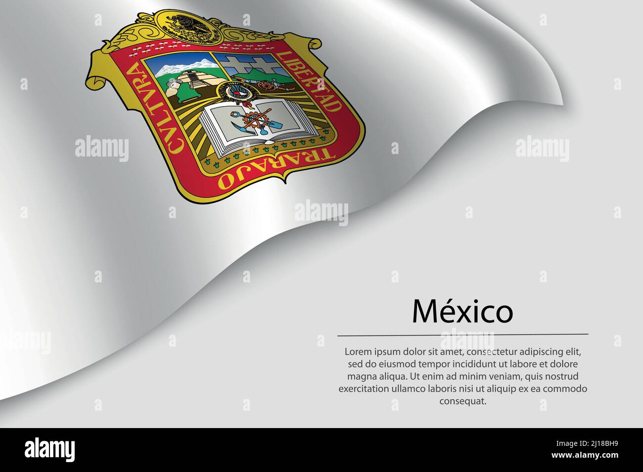 Wave flag of México is a region of Mexico. Banner or ribbon vector ...