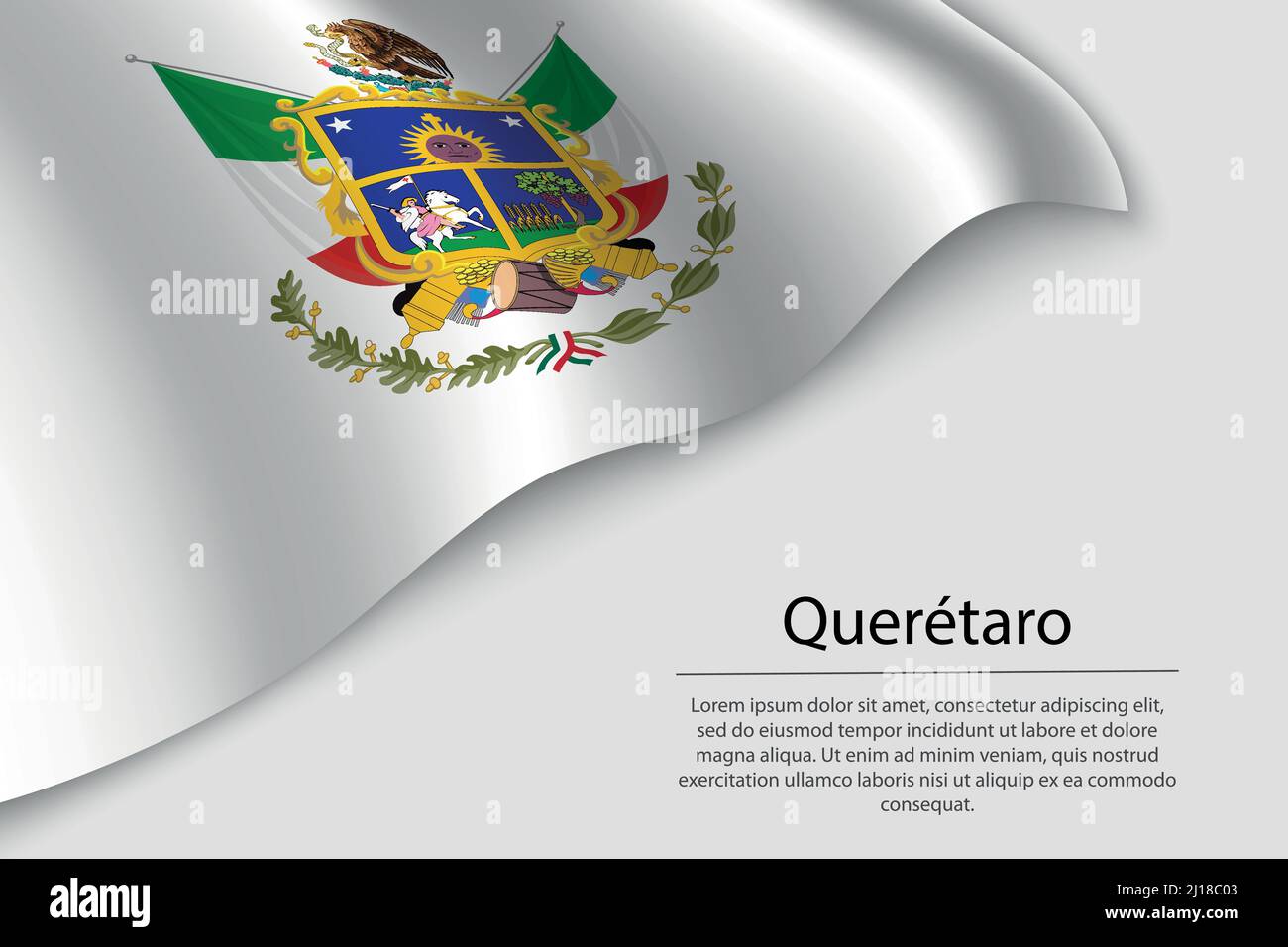Wave flag of Querétaro is a region of Mexico. Banner or ribbon vector ...