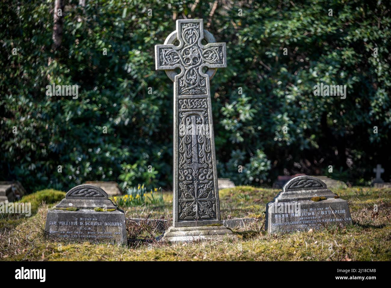 Horsham, March 8th 2022: Celtic memorial crosses at St John's Church ...