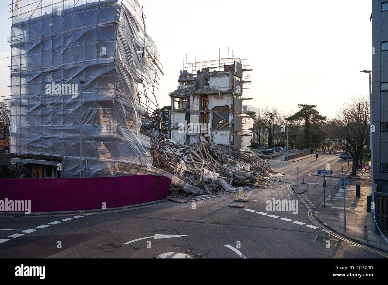 Part of a building in Stevenage collapsed whilst being demolished ...