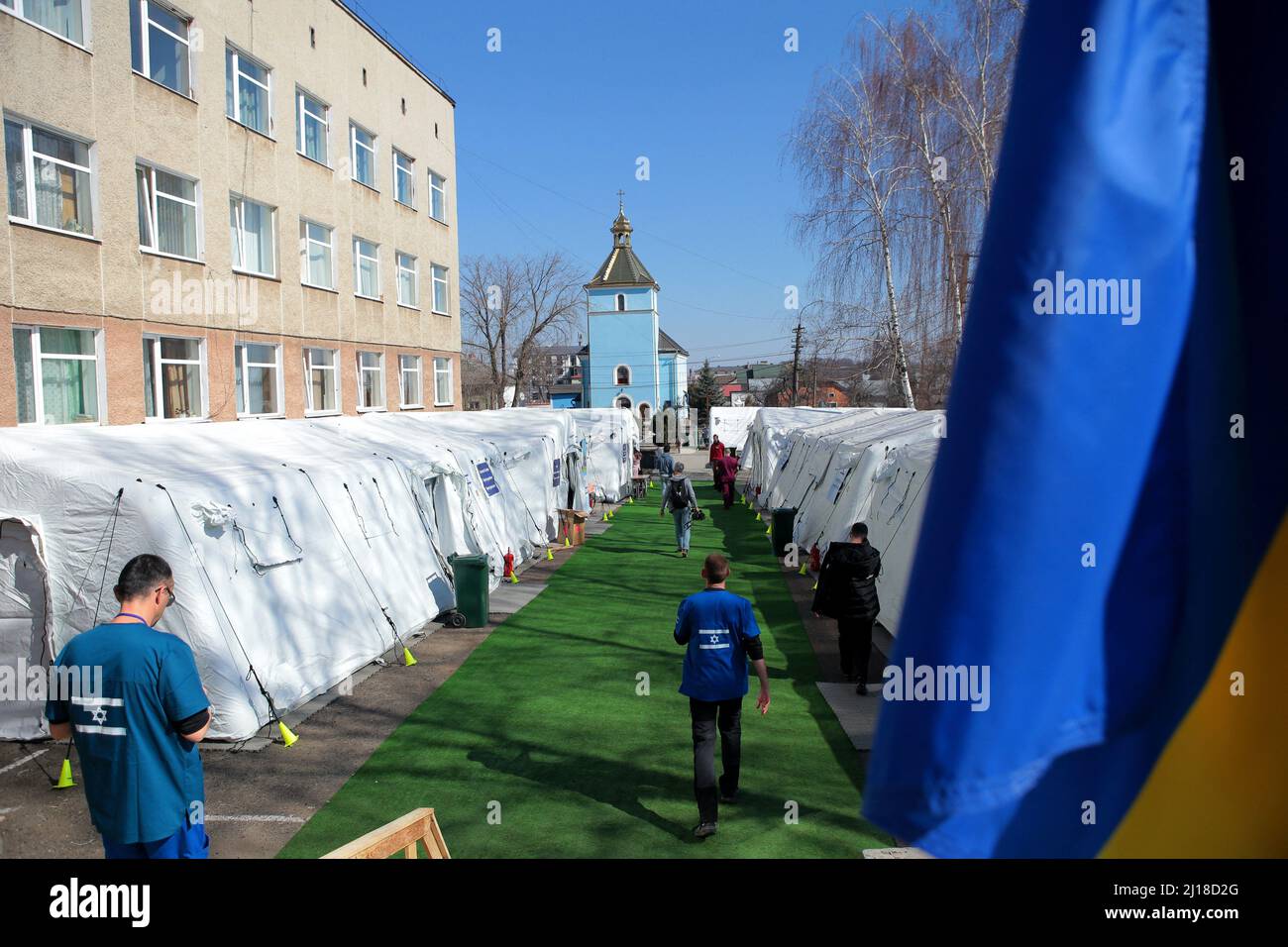 Lviv Region, Ukraine - March 22, 2022 - The Israeli field hospital ...