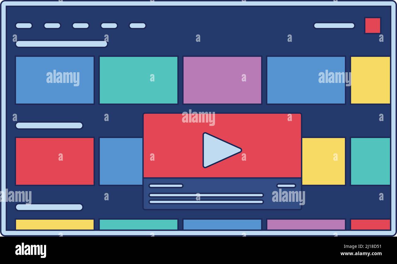 Isolated tv screen with a streaming service open Vector Stock Vector ...