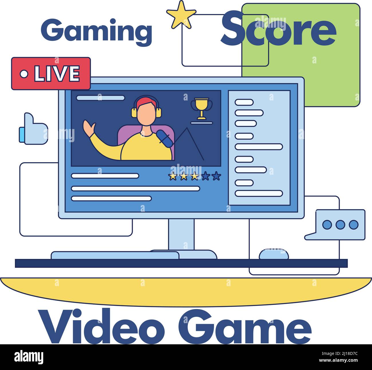 Streaming service concept image Computer screen streaming Vector Stock ...