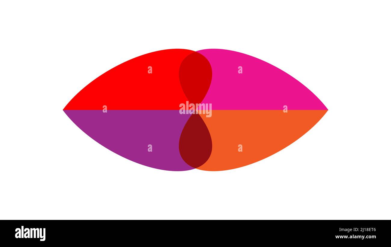 Abstract lips. Lip shape consisting of different shapes. Abstract image ...