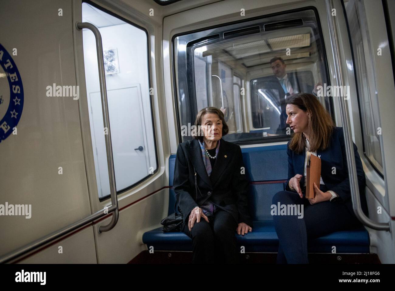 United States Senator Dianne Feinstein (Democrat of California) rides a ...
