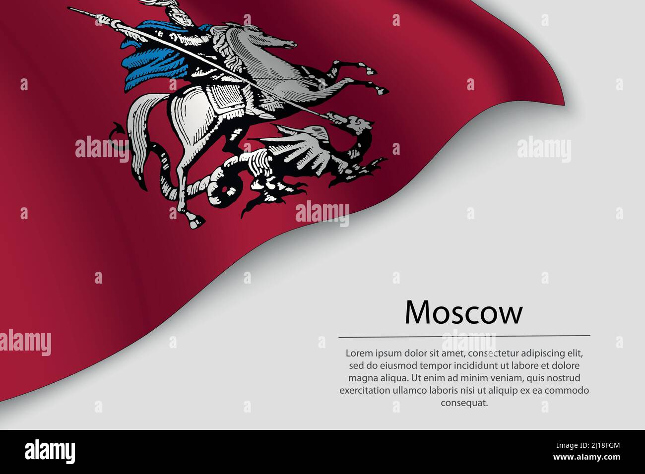 Wave flag of Moscow is a region of Russia. Banner or ribbon vector ...