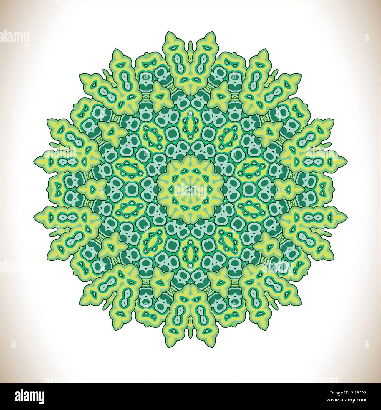 Green mandala art. Round ornament pattern isolated Stock Vector Image ...