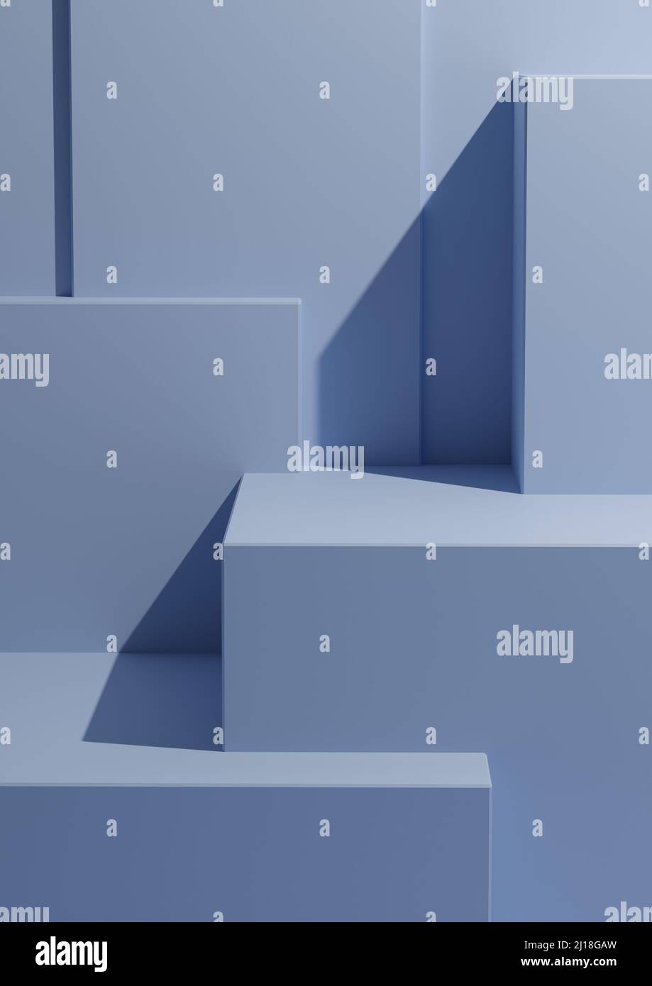 Minimal Light Pastel Baby Blue Background 3D Studio Mockup Scene with ...