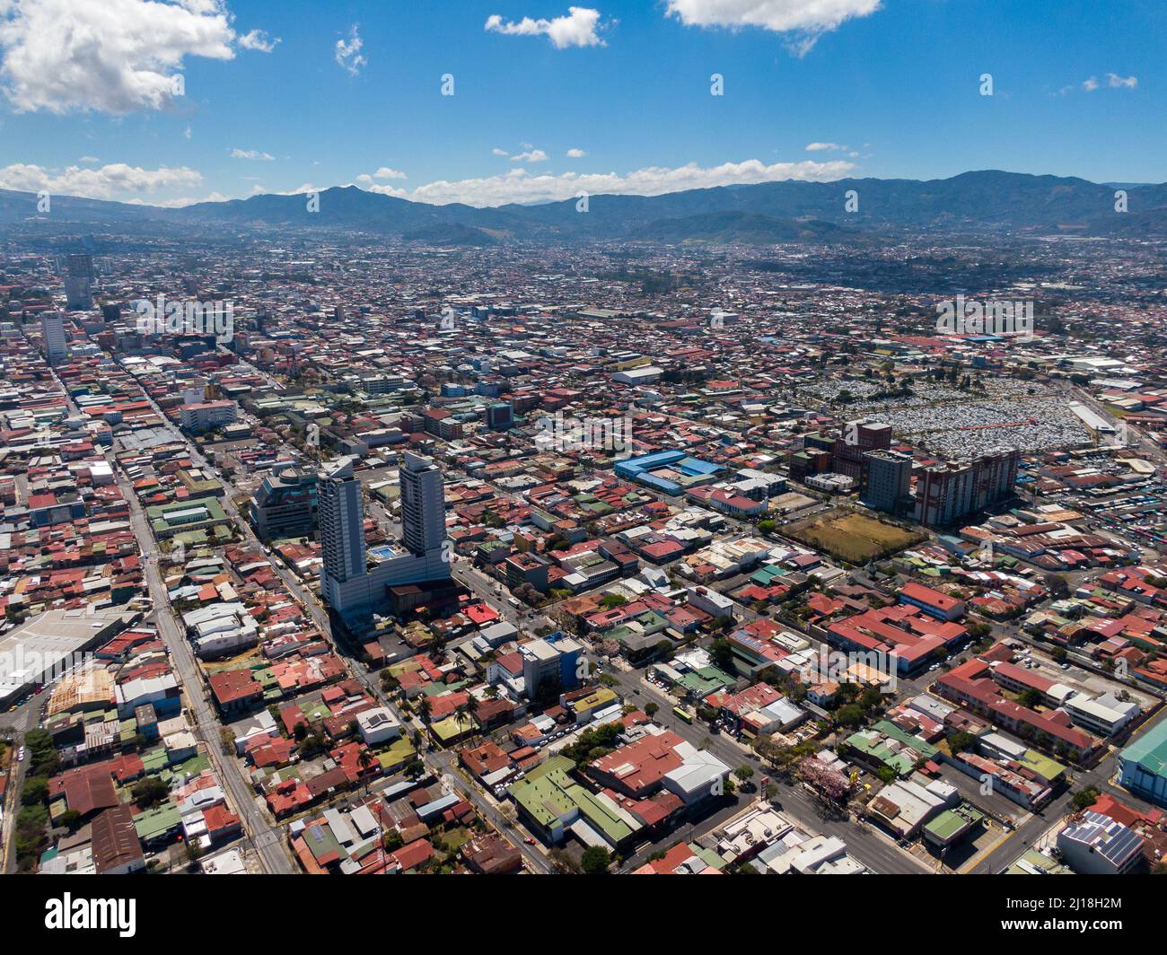 Beautiful aerial view of the main Church of the Merced in San Jose ...