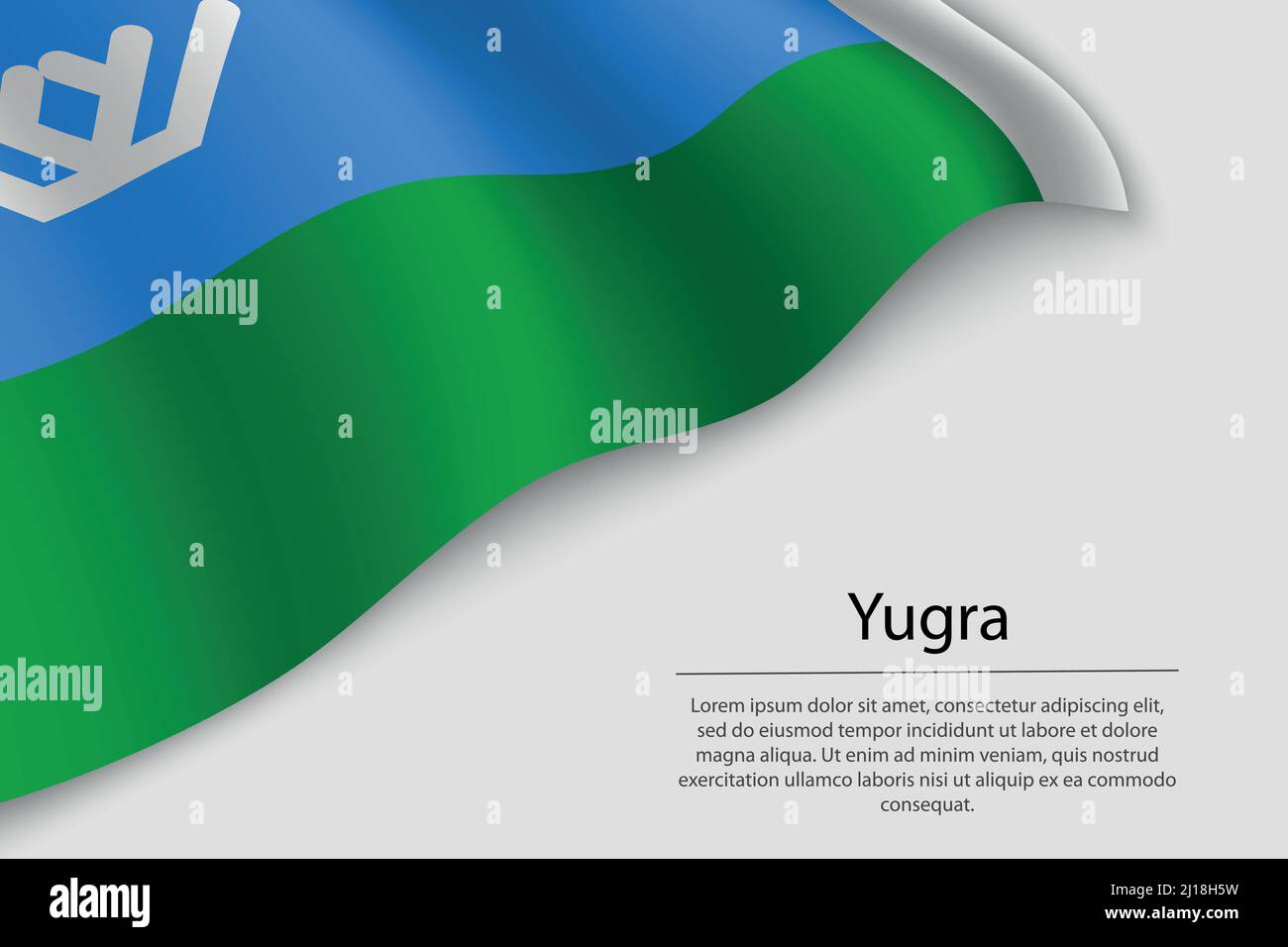 Wave flag of Yugra is a region of Russia. Banner or ribbon vector ...