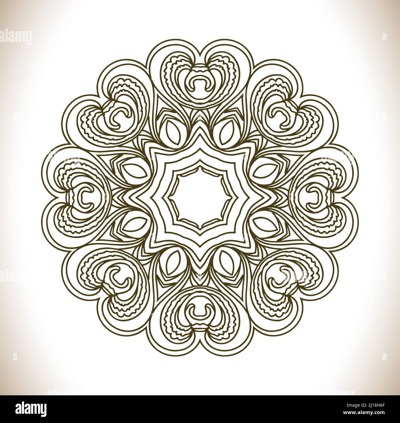 Circle ornament frame. Circular pattern of traditional motifs and ...