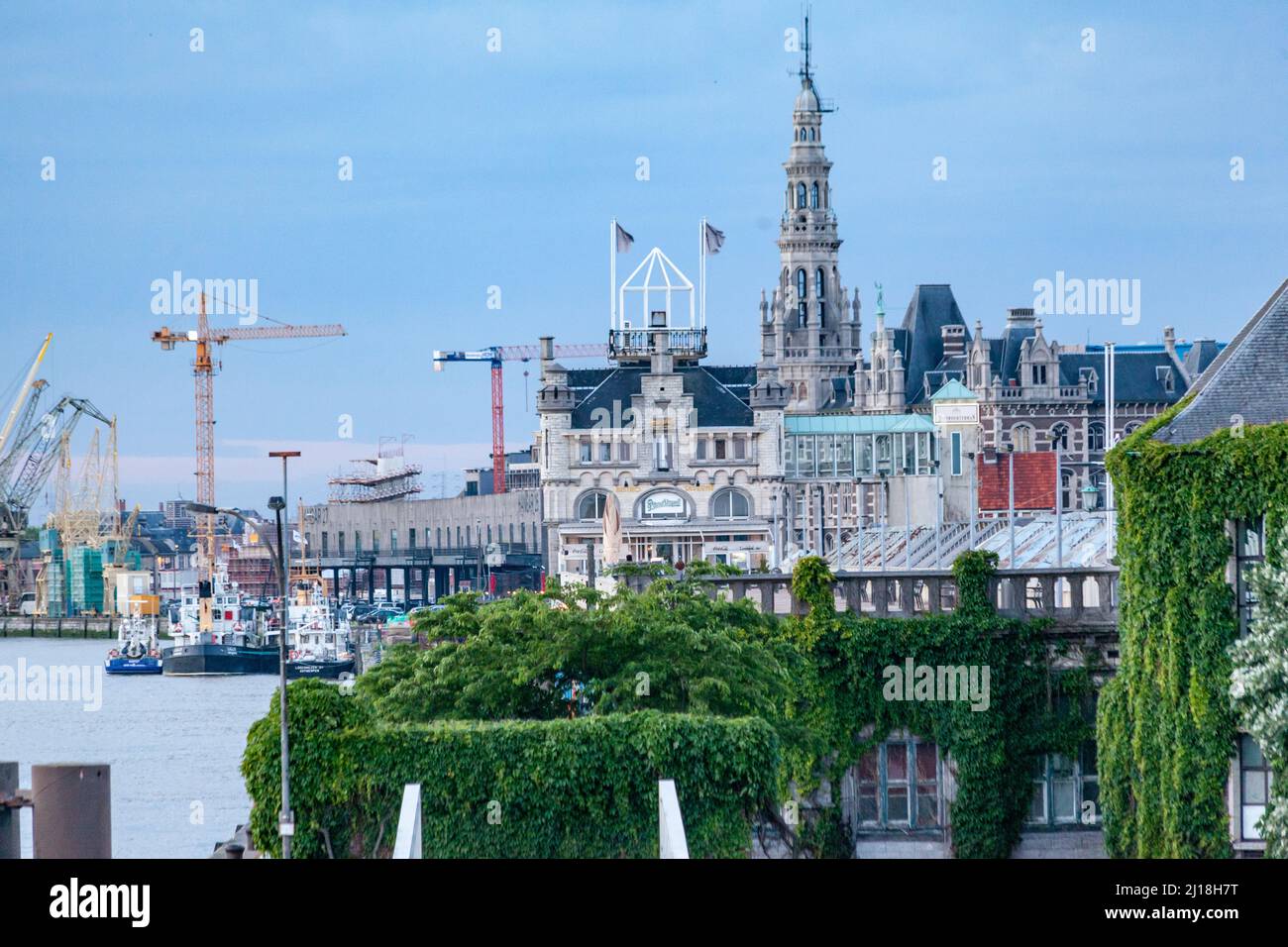 The beautiful architecture of Antwerp. Belgium. The port city on ...