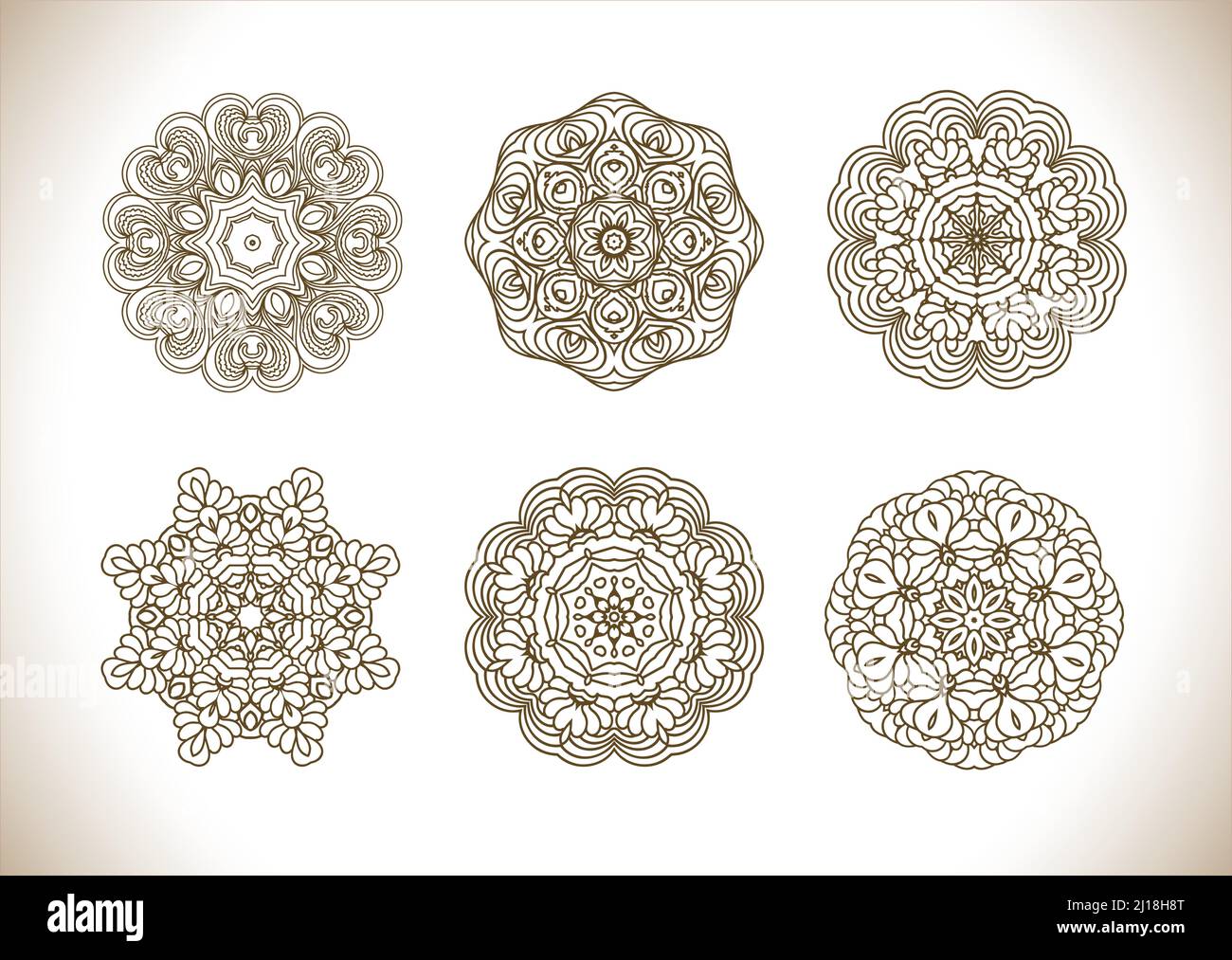 Circle ornament frame. Circular pattern of traditional motifs and ...