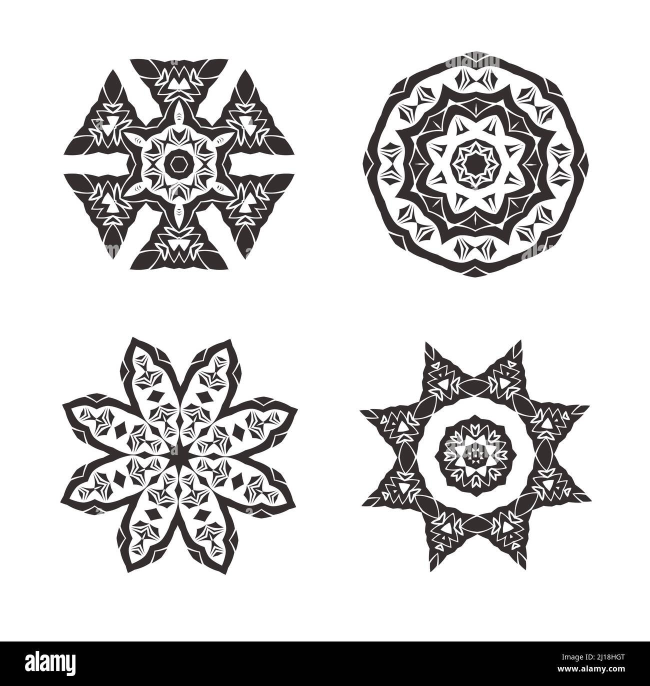 Circle ornament frame. Circular pattern of traditional motifs and ...