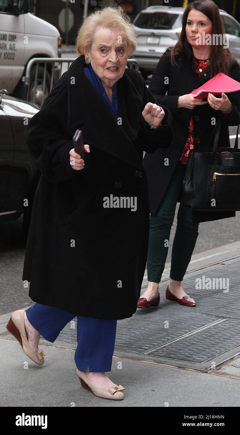 **FILE PHOTO** Madeleine Albright Has Passed Away. NEW YORK, NY - APRIL ...