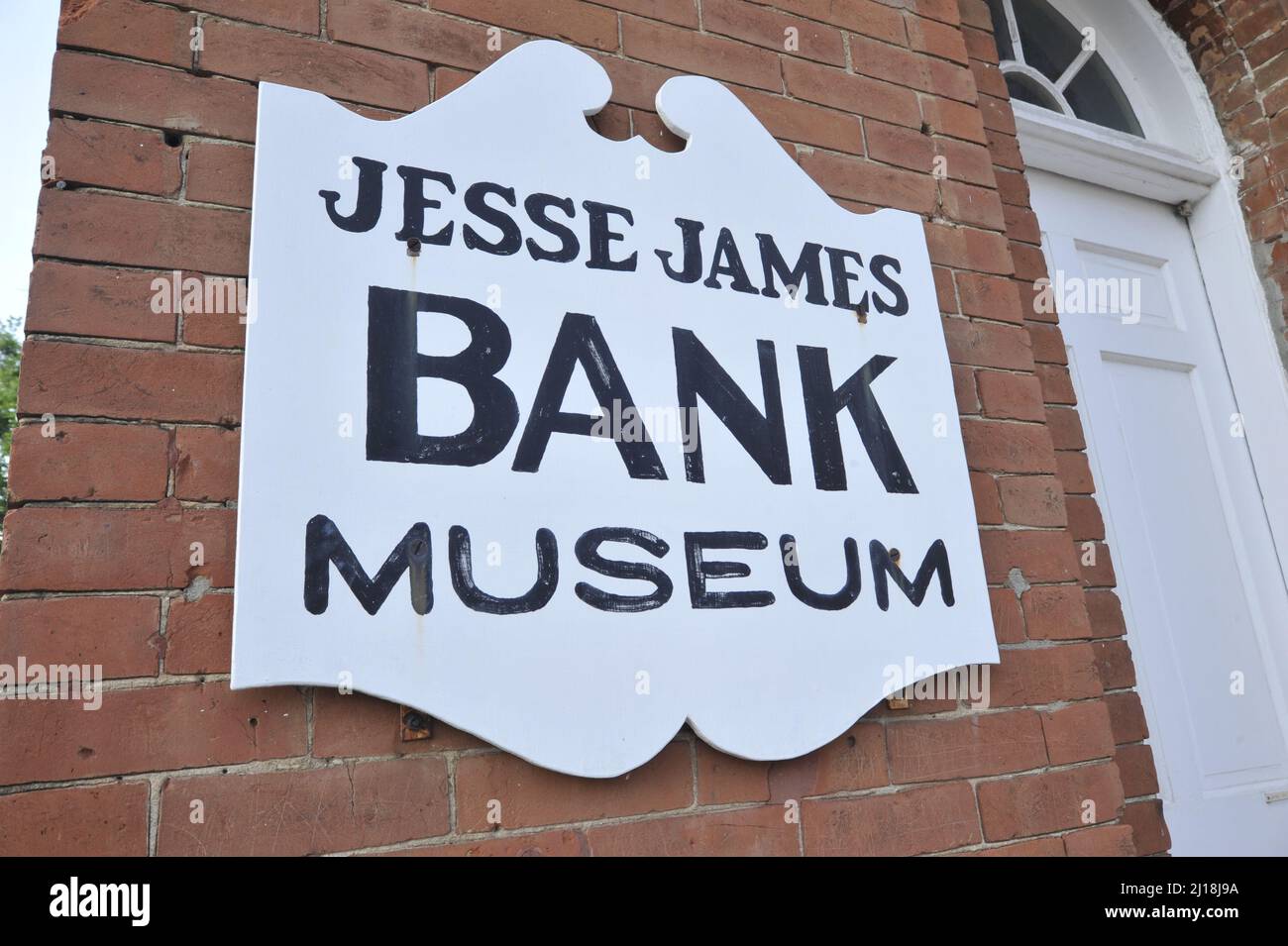 A closeup of the Jesse James Bank Museum in Liberty, Missouri Stock Photo - Alamy